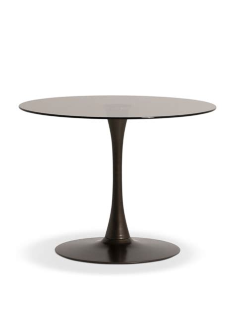Barker And Stonehouse Rumi Round Smoked Tempered Glass And Bronze Metal