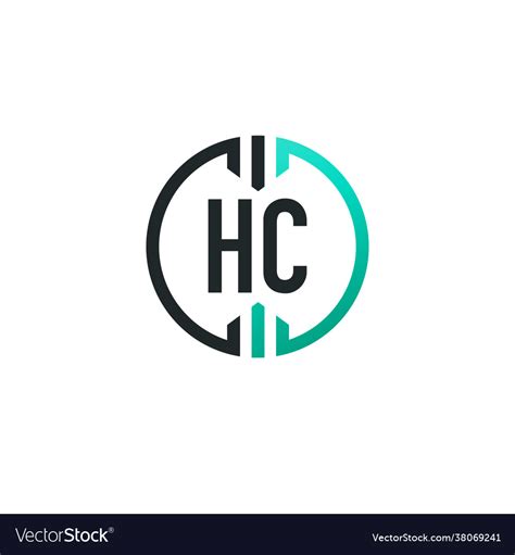 Initial Letter Hc Circle Simple Creative Logo Vector Image