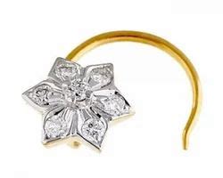 Real Diamonds Round Gold Diamond Nose Pin Weight 0 400g At 7500 In