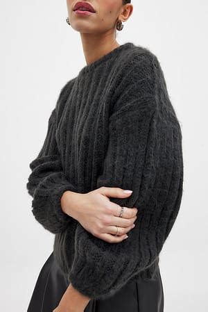 Ombre Knitted Oversized Sweater Grey Na Kd