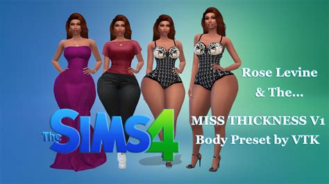 Rose Levine And Her Miss Thickness V1 Body Preset The Sims 4 Catalog