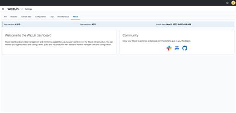 The About Screen Is Not Correctly Shown In Wazuh Dashboard 440