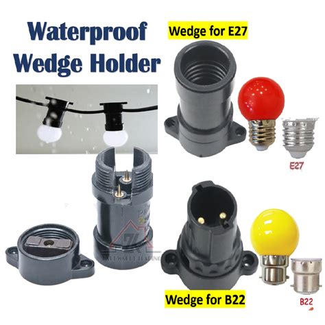 E27 B22 Wedge Holder Waterproof Holder For Colour Bulb Socket Light