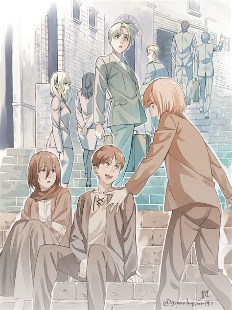 Eren Jaeger Hug Mikasa Ackerman Muturou K Shingeki No Attack On Titan