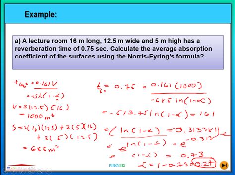 Reverberation Time My Sample Problem In