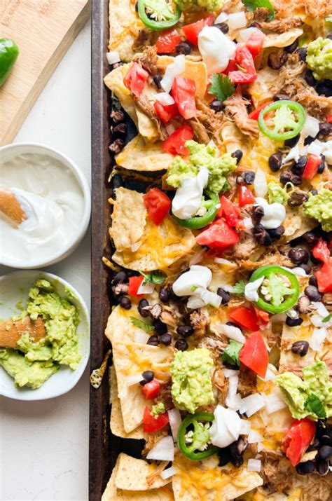 Sheetpan Pulled Pork Nachos Recipe Lifes Ambrosia