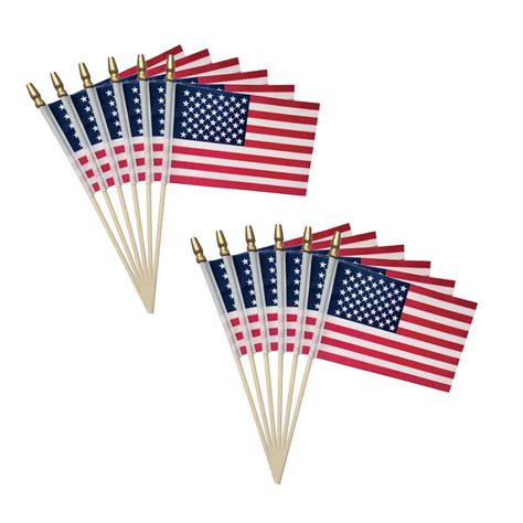 12 Pc Small American Flags Small Us Flags Mini American Flag On Stick Us American Hand Held