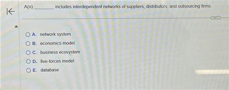 Solved An ﻿includes Interdependent Networks Of Suppliers
