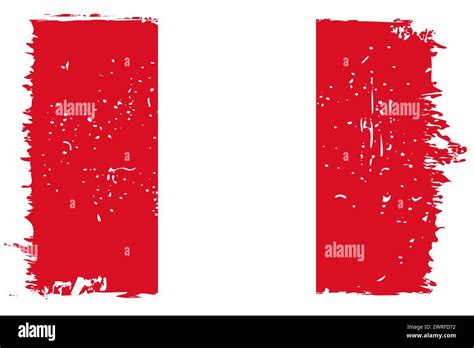 Peru Flag Vector Flag With Stylish Scratch Effect And White Grunge