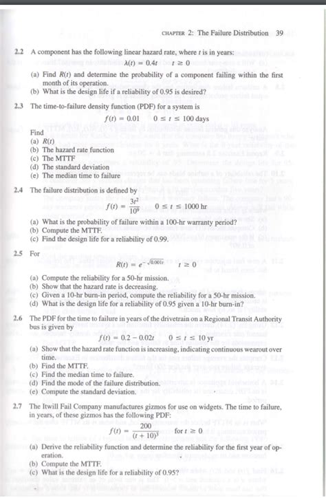 Solved CHAPTER The Failure Distribution A Chegg