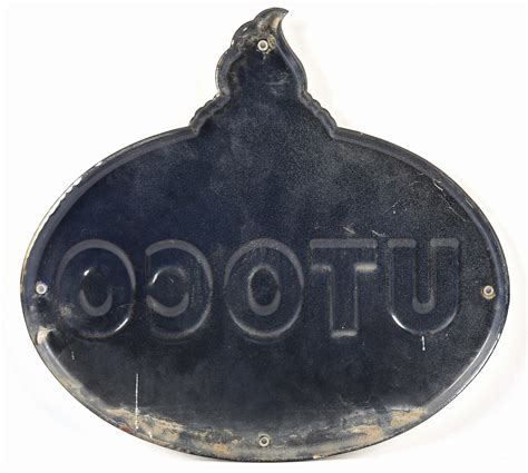 Lot Detail Utoco Gasoline Embossed Porcelain Pump Plate Sign