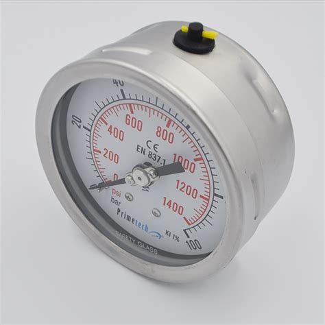 Manometro 100 Mm 0 100 Bar 1450 Psi Inox Bronce Posterior PRIMETECH