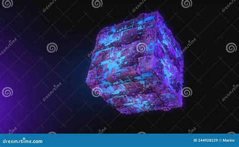 Technology Cube Cartoon Vector 53462269