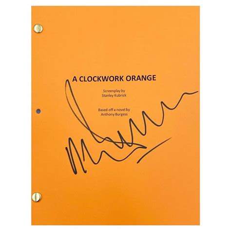 Malcolm Mcdowell Signed A Clockwork Orange Movie Script Cover Brckett Coa