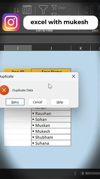 Duplicate Data Excel Exceltips Exceltricks Shorts Microsoftoffice Excelsolutions
