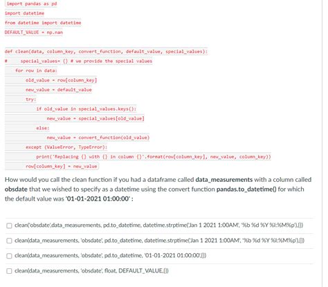 Solved Import Pandas As Pd Import Datetime From Datetime Chegg