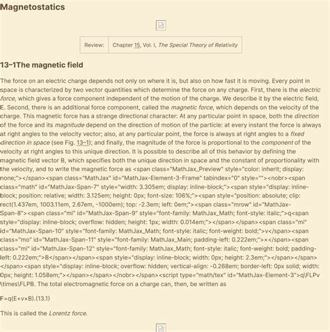 No Math Support For Certain Websites Ex Feynman Lectures On Physics