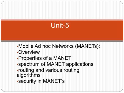 Mobile Computing Manets Routing Algorithms Pptx