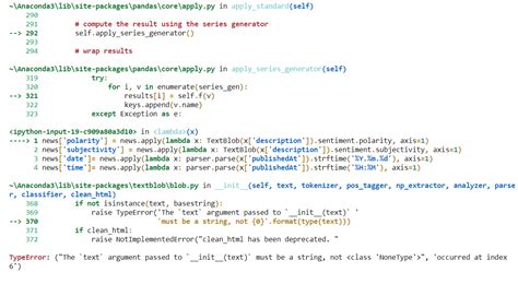 Python I Get A Typeerror While Doing Sentiment Analysis How Can I