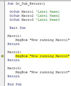 Vba Return How To Use Gosub Return Statement In Vba