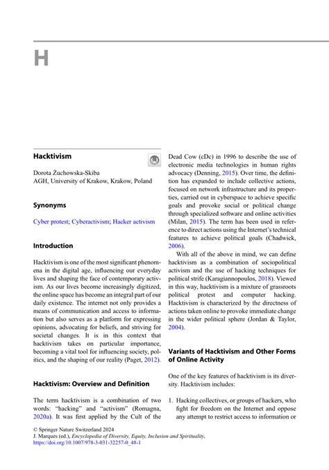 Pdf Hacktivism