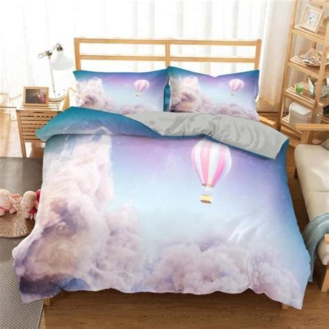 Housse de Couette Arc en Ciel Fermeture éclair cachée et 2 Taie d