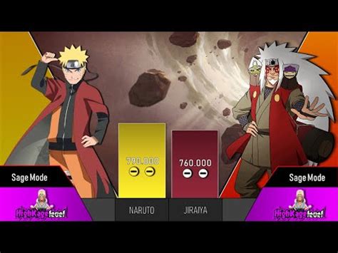 NARUTO VS JIRAIYA POWER COMPARISON NARUTO POWER LEVELS YouTube