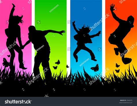Young People Having Fun Being Active Stock Illustration 2546372