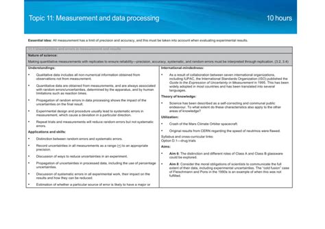 Topic 11 Measurement And Data Processing