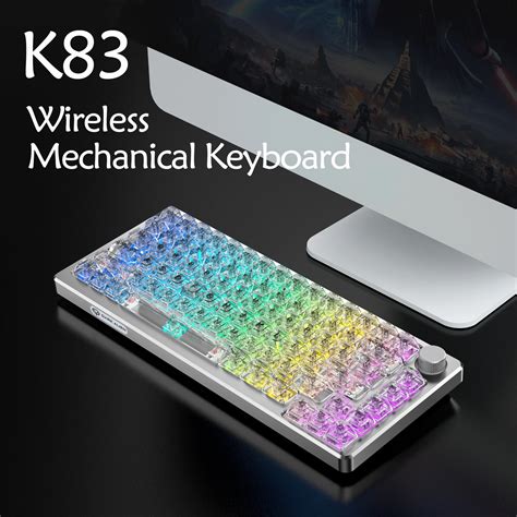 무선 핫 스왑 Rgb 백라이트 기계식 게이머 키보드 Pc 노트북용 투명 게이밍 키보드 K83 24g Bt50 83