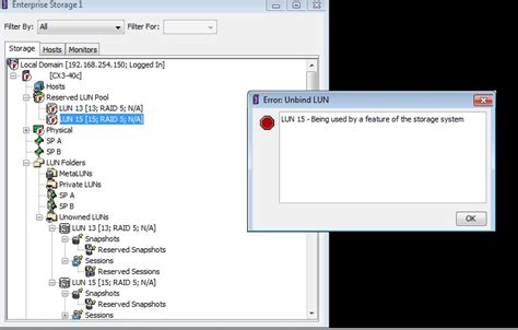 ‎unbind Lun Error Being Used By A Feature Of The Storage System