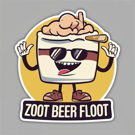 Logo Design For Zoot Beer Float Whimsical Cartoon Root Beer Float
