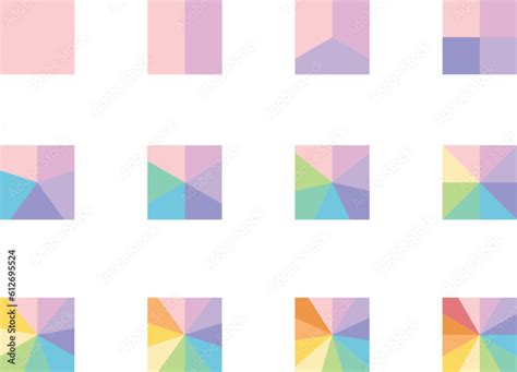 12 Square Chart Parts Square 1 To 12 Sections Percent Graph Diagram Statistic Wheel Slice