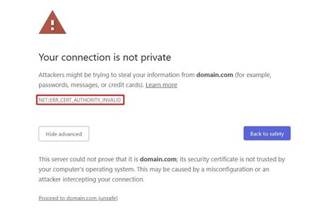 simple solutions for fixing net err cert authority invalid