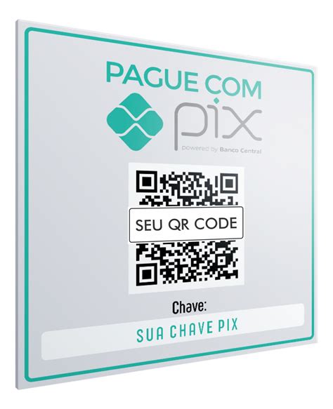 Placa Personalizada Seu Pix Qr Code 15x15 Cm Pvc 2 Mm Parcelamento
