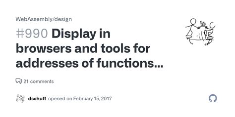 display in browsers and tools for addresses of functions and