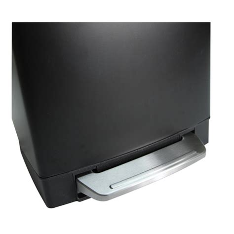 Lixeira Retangular Slim Matte Pedal E Balde Plastico Litros Preta Ghel Plus Pontal