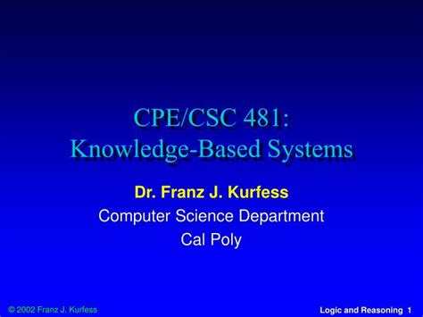 PPT CPE CSC Knowledge Based Systems PowerPoint Presentation Free Download ID