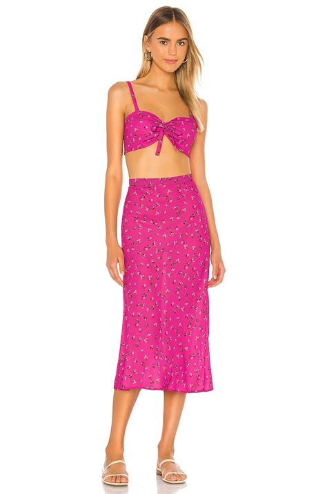Resa Katie Crop Top In Fuchsia Floral Revolve