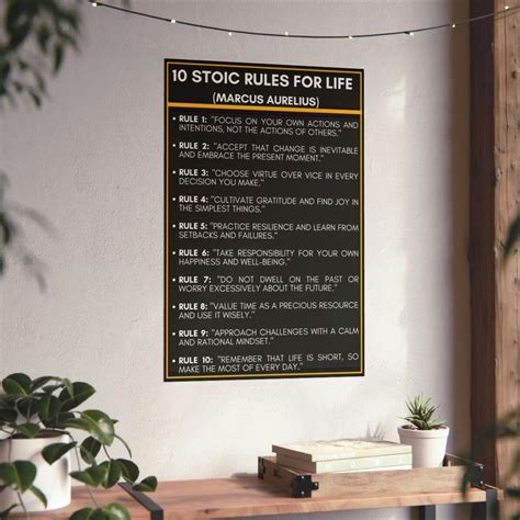 Rules Of Life Marcus Aurelius Wall Art Marcus Aurelius Quote Poster