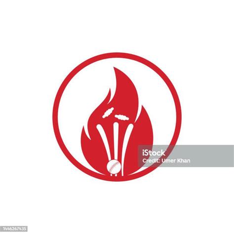화재 개찰구와 공 로고 화재 크리켓 선수 벡터 로고 디자인입니다 0명에 대한 스톡 벡터 아트 및 기타 이미지 0명 Championship 경쟁 Istock