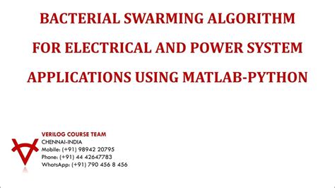 Bacterial Swarming Algorithm For Electrical And Power System