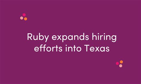 ruby expands hiring efforts into texas