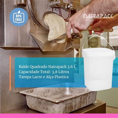 Em Qualquer Quantidade A Pronta Retirada Nairapack Baldequadrado Balde L Baldeparasorvete