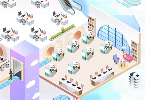 미래를 주제로 한 메타버스공간디자인 일러스트 포트폴리오 크몽