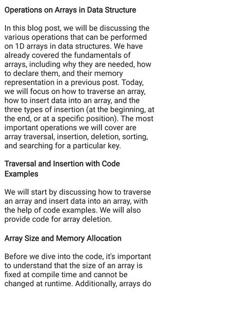 solution array operations traversal insertion explanation with c
