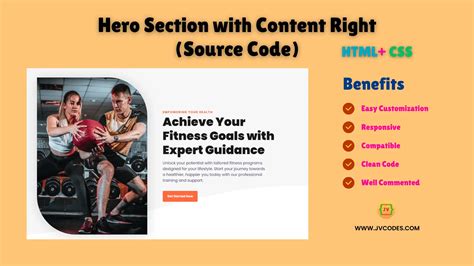 Responsive Hero Section With Content Right Using Html And Css Jv Codes 2025
