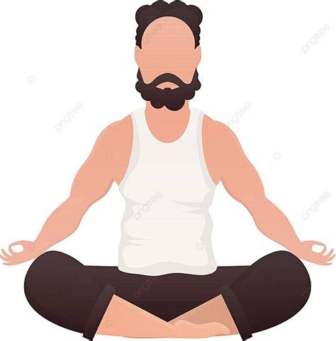 男性以蓮花姿勢練習瑜伽的卡通風格孤立圖像 向量 孤立 健康 平坦的向量圖案素材免費下載，png，eps和ai素材下載 Pngtree