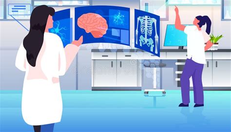Doctor Radiologist Examining Mri Scan Of Patient Brain Health Care