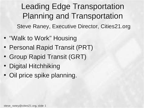 Ppt Walk To Work Housing Personal Rapid Transit Prt Group Rapid